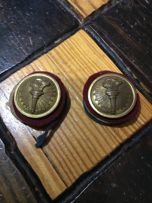 WORLD WAR II UNITED STATES ROTC ENLISTED COLLAR INSIGNIA, Screw Back w ...