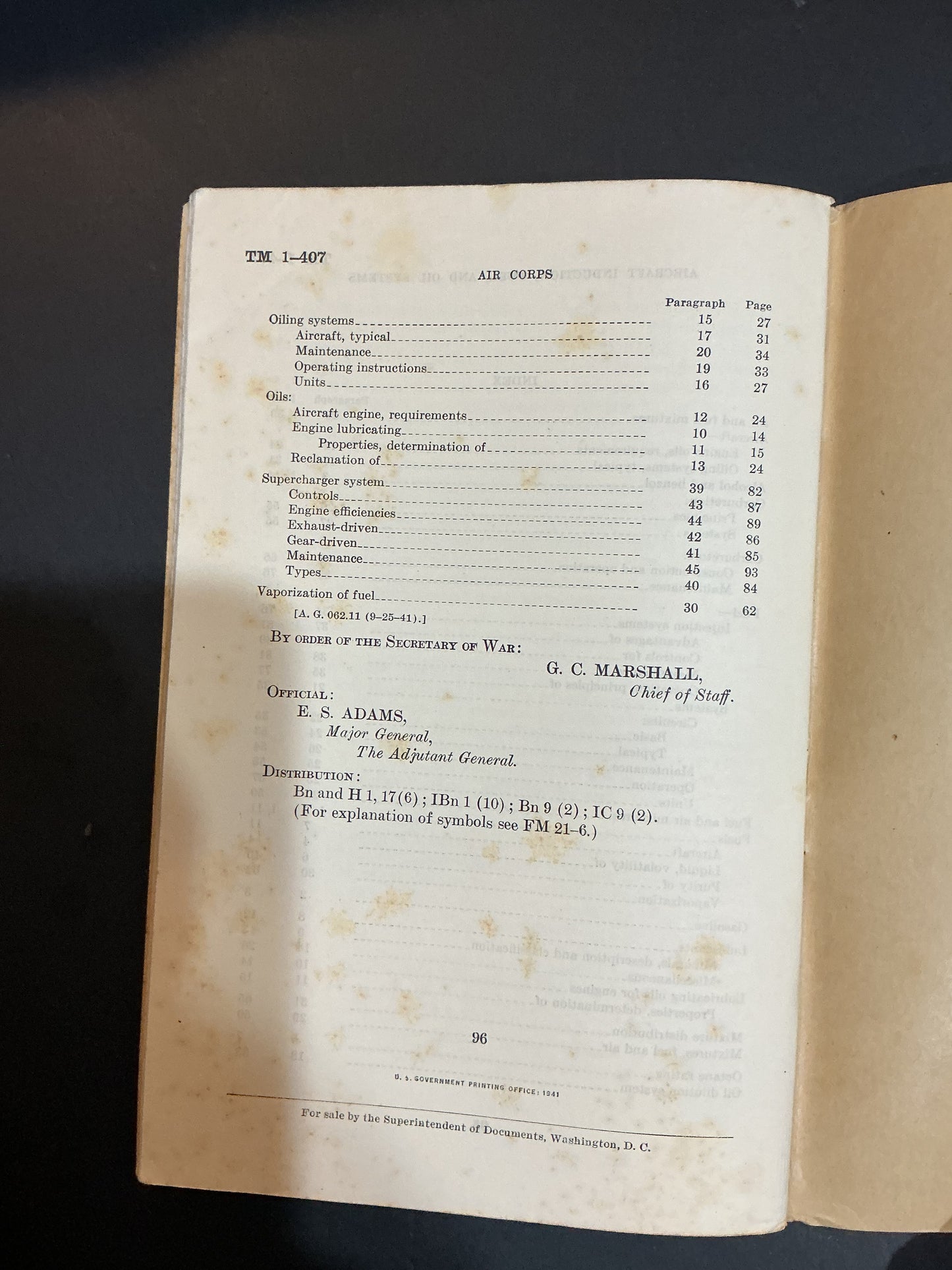 War Department Technical Manual Aircraft Induction, Fuel, & Oil System ...