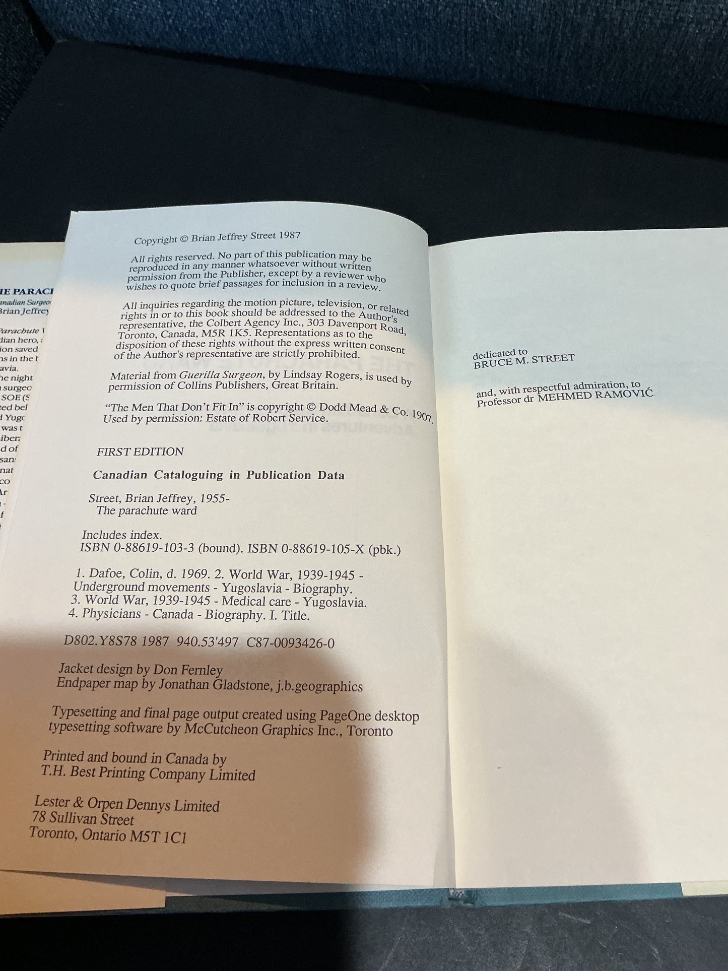 The Parachute Ward Canadians Surgeons Wartime in Yugoslavia – Roy's ...