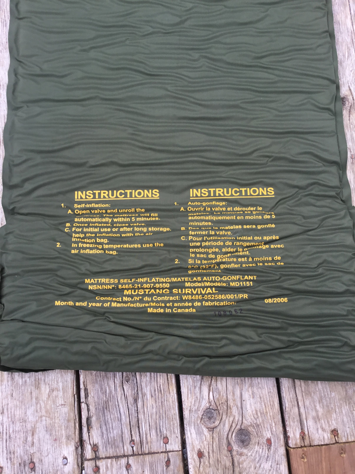 Military Self Inflating Air mattress with Carry Bag – Roy's Army ...