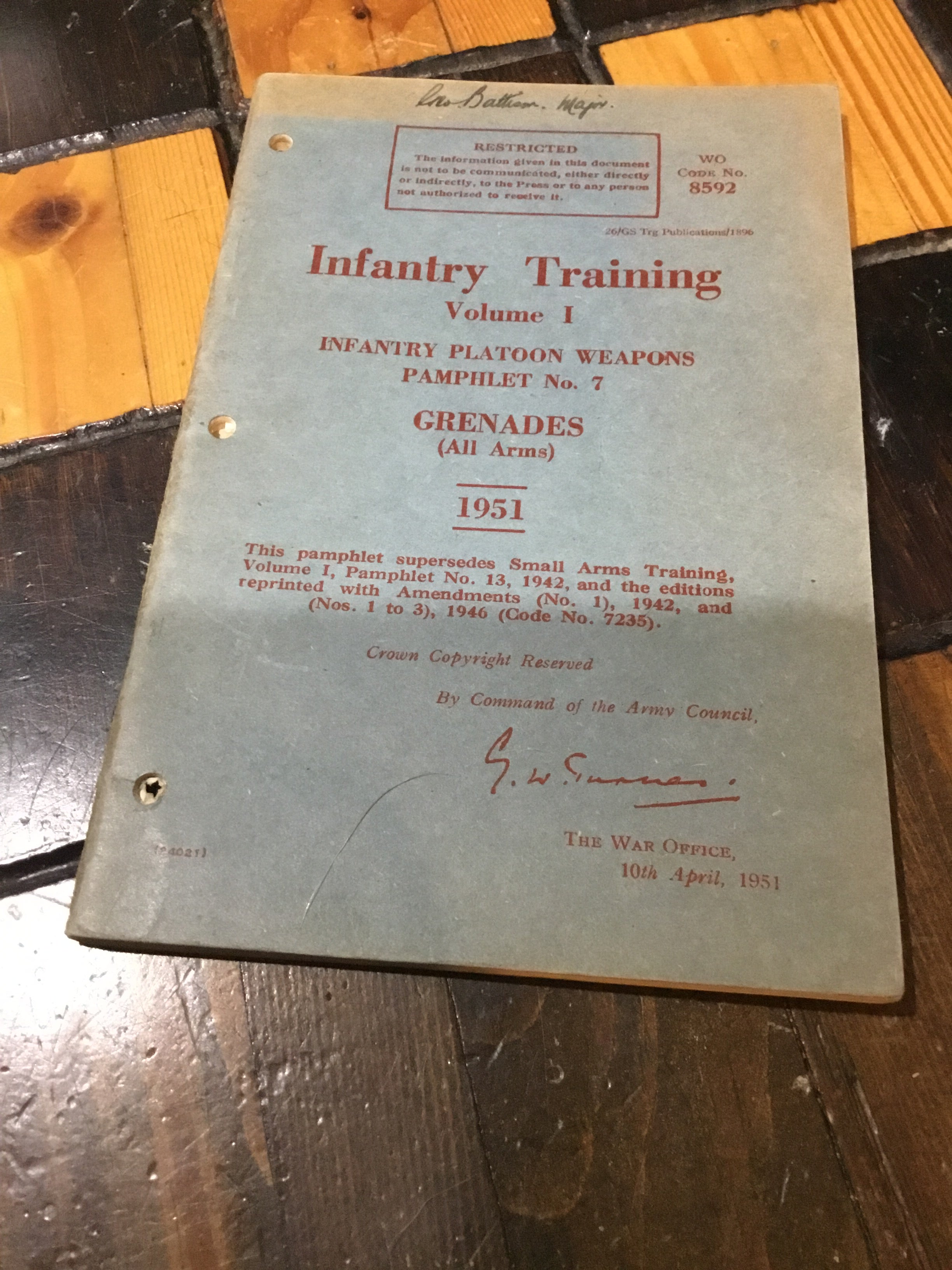 Booklet, British Army, Infantry Training, Volume 1: Infantry Platoon W ...