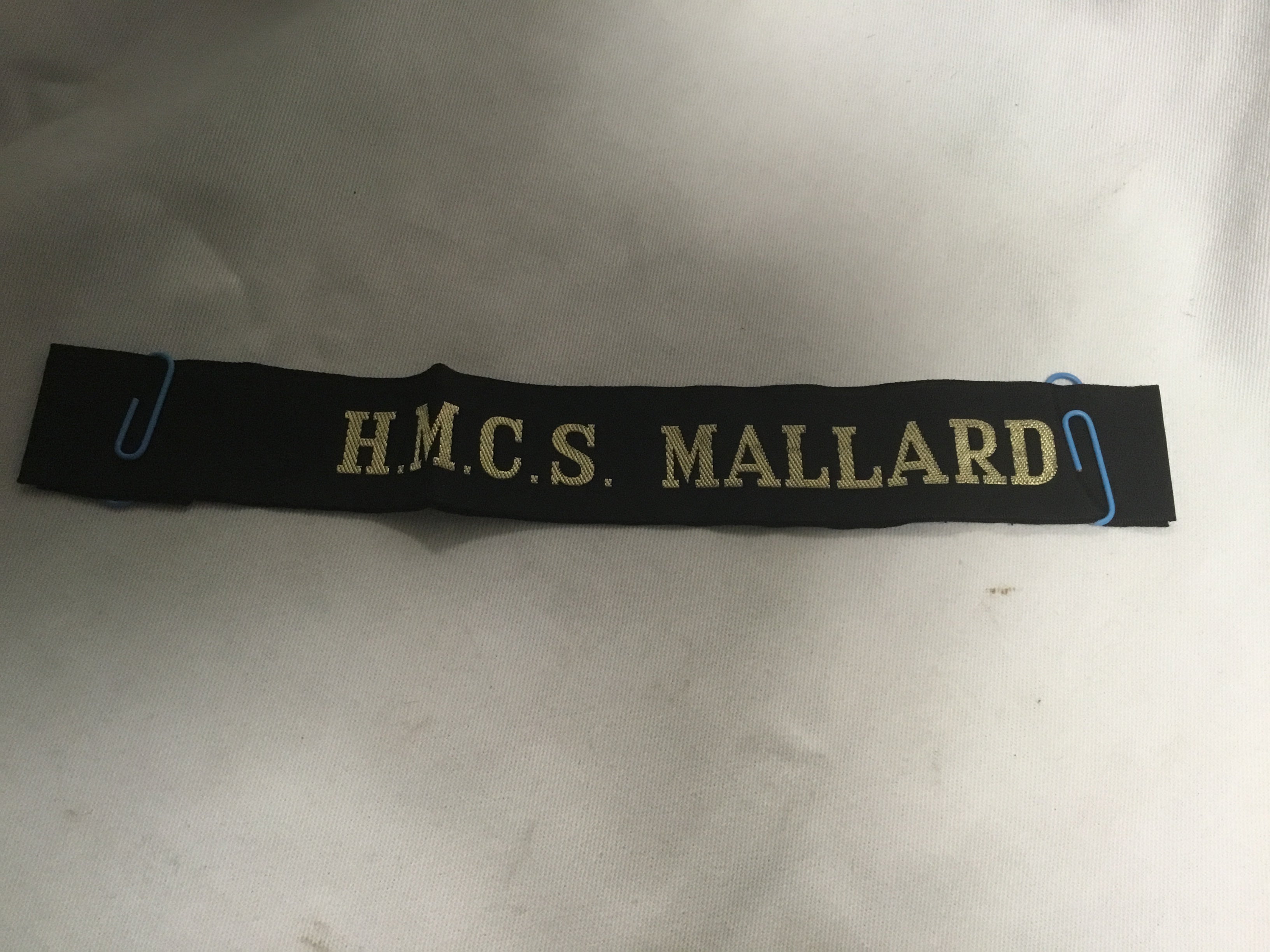 CANADIAN NAVY HAT TALLY ( HMCS MALLARD ) , – Roy's Army Surplus ...